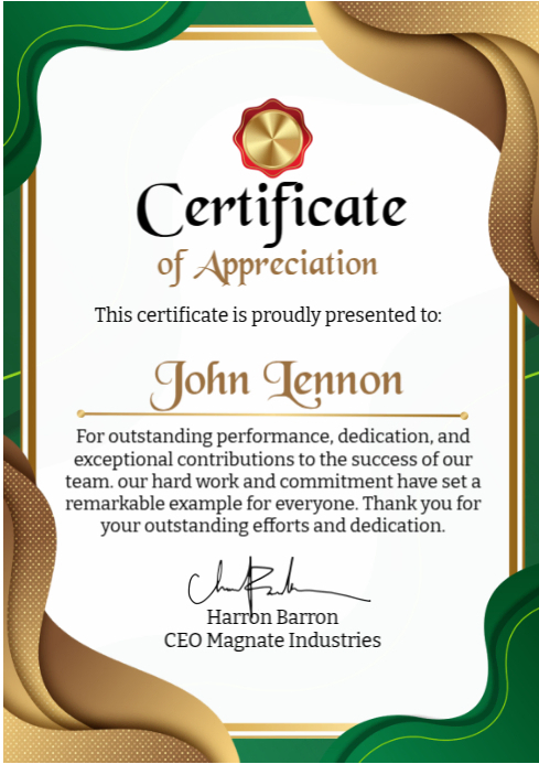 Copy of White Maximalist Certificate A4 | PosterMyWall