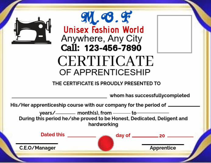 Copy of White Maximalist Certificate Of Apprenticeship Flyer (us Letter ...