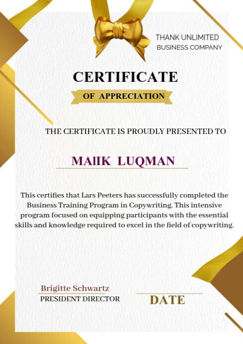 Copy of White Maximalist Certificate Template A4 | PosterMyWall