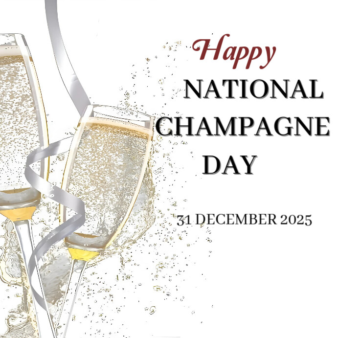 White Maximalist Champagne Instagram Post Template | PosterMyWall