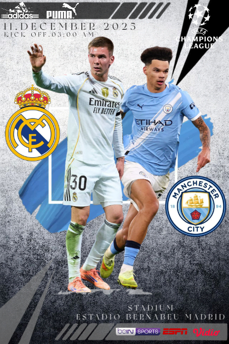 White Maximalist Champions League 2025 Matchday Real Madrid Vs Man City ...