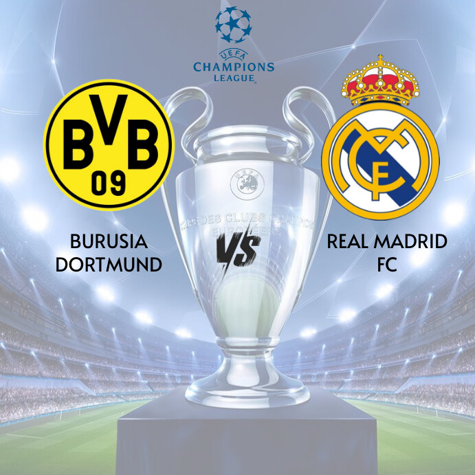 White Maximalist Champions League Final Insta Template | PosterMyWall