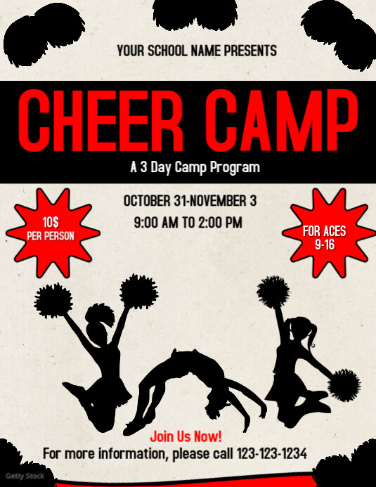 Copy Of White Maximalist Cheer Camp Flyer Us Letter Postermywall