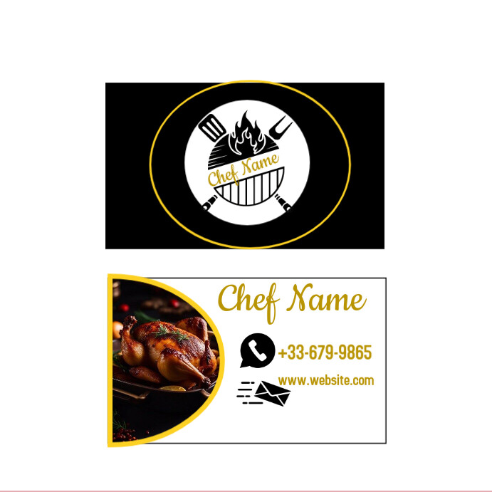 White Maximalist Chef Business Card Instagram Post Template | PosterMyWall
