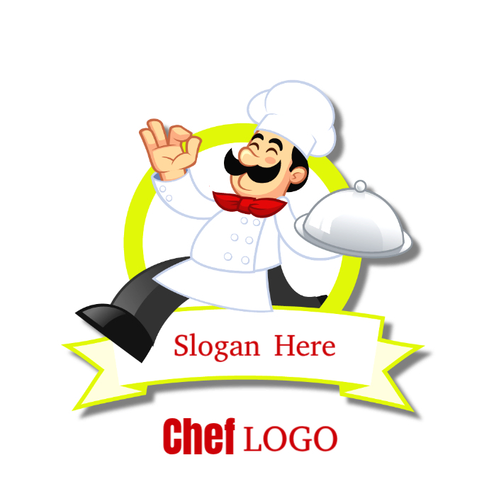 White Maximalist Chef Logo Templete Logo Template | PosterMyWall