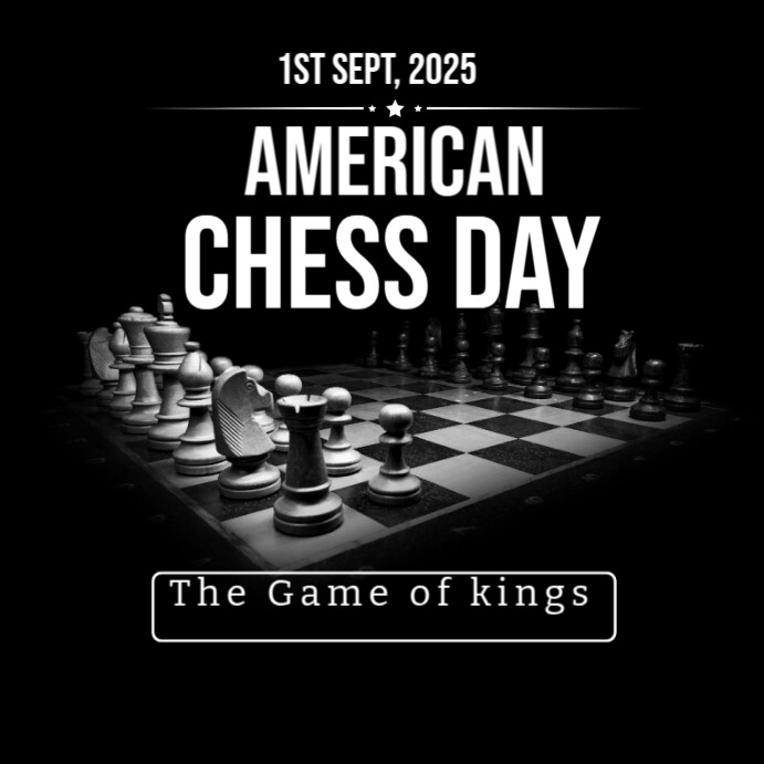 White Maximalist Chess Day Instagram Post Template | PosterMyWall