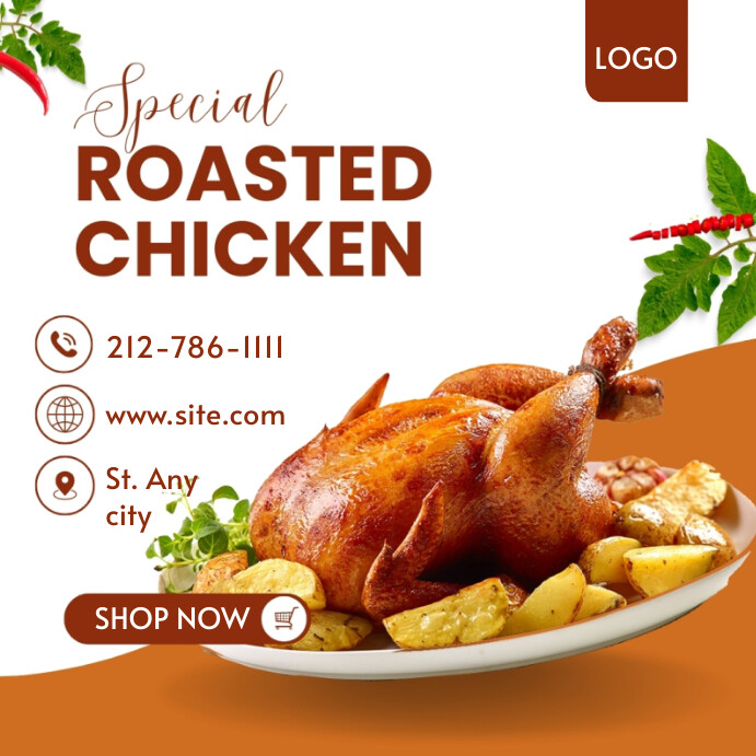 Plantilla de White Maximalist Chicken Ad Instagram Post | PosterMyWall