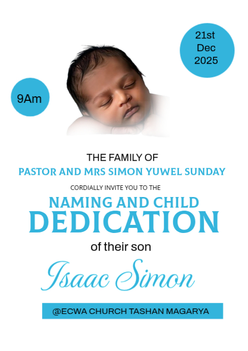 White Maximalist Child Dedication A4 Template | PosterMyWall