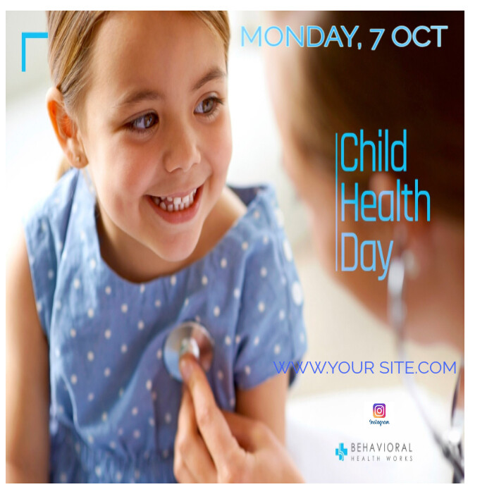 White Maximalist Child Health Day Instagram Post Template | PosterMyWall