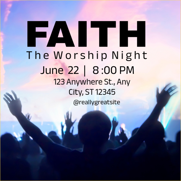 White Maximalist Christian Event Gospel Worship Church Program ...