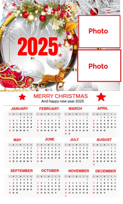 Copy of White Maximalist Christmas And New Year Calendar 2025 Us Legal ...