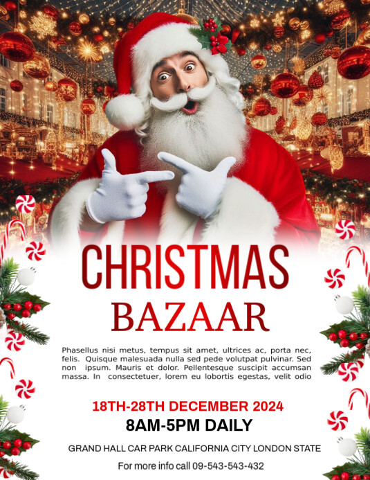 White Maximalist Christmas Bazaar Template Des Flyer (us Letter ...