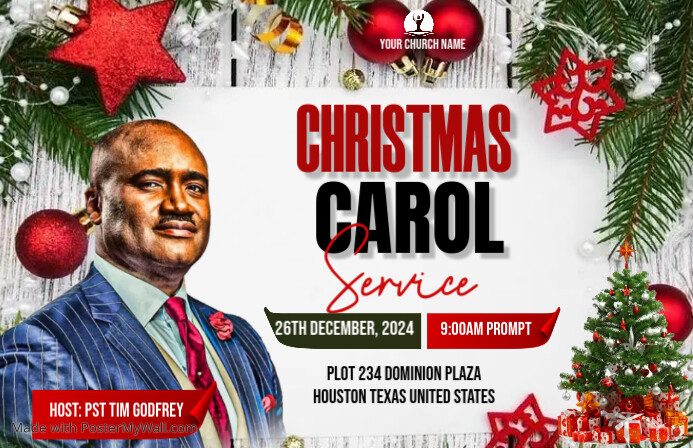 Plantilla de White Maximalist Christmas Carol Flyer Tabloid | PosterMyWall