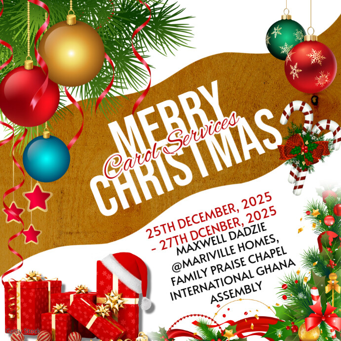 White Maximalist christmas carol Instagram Post Template | PosterMyWall