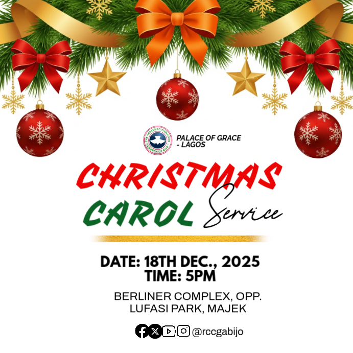 White Maximalist Christmas Carol Instagram Post Template | PosterMyWall