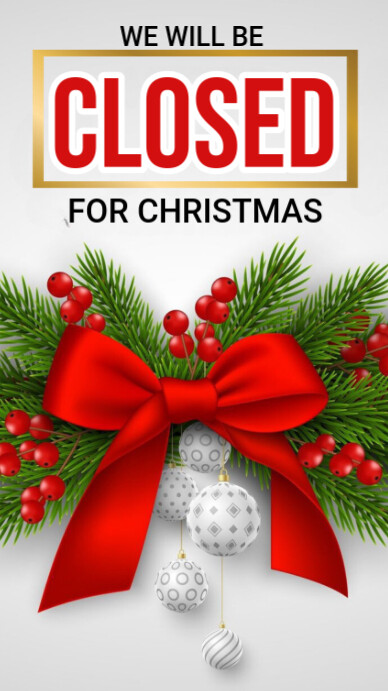 White Maximalist Christmas Closure Instagram Story Template | PosterMyWall