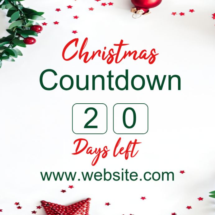 White Maximalist Christmas Countdown Instagram Post Template | PosterMyWall