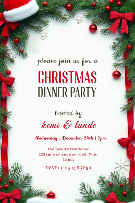 Copy of White Maximalist Christmas Dinner Party Banner 4' × 6 ...