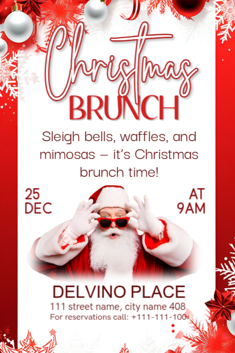 White Maximalist Christmas Dinner Party Poster Template | PosterMyWall