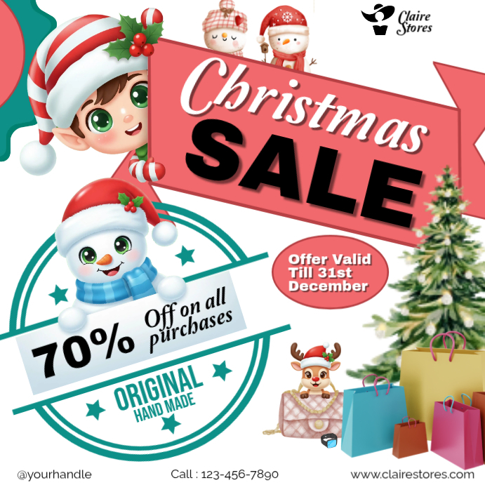 Modèle White Maximalist Christmas Gift Brand Sale Offer Flyer Design ...