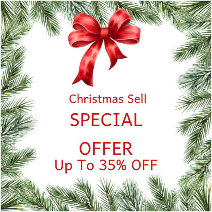 White Maximalist Christmas Offer Instagram Post Template | PosterMyWall