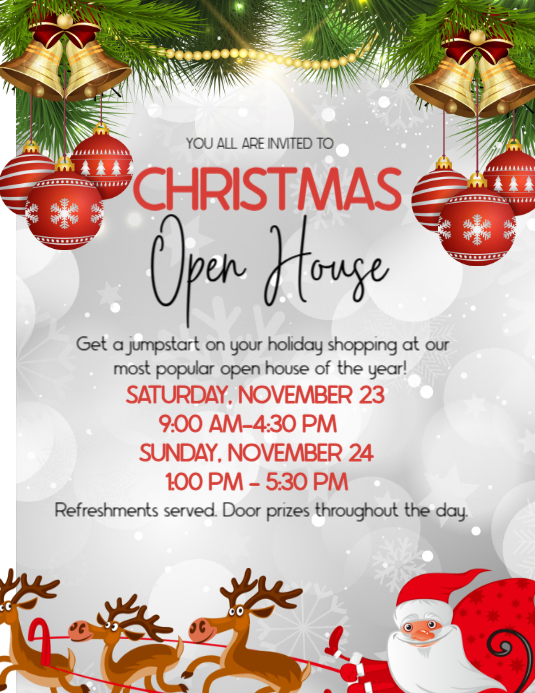 Copy of White Maximalist Christmas Open House Flyer (us Letter ...