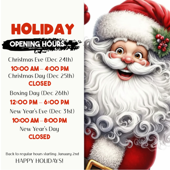 Copy of White Maximalist Christmas Opening Hours Instagram Post ...