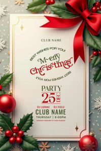 Maximalist Merry Christmas Party Invitation Banner 4' × 6' Template ...