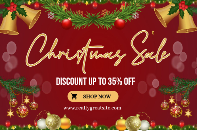 White Maximalist Christmas Sale Poster Template | PosterMyWall