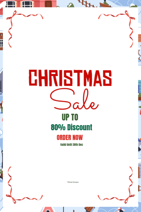 White Maximalist Christmas Sale Posters 2025 Poster Template | PosterMyWall