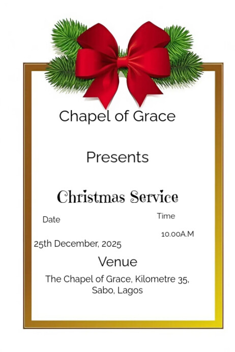 White Maximalist Christmas Service Poster Poster Template | PosterMyWall