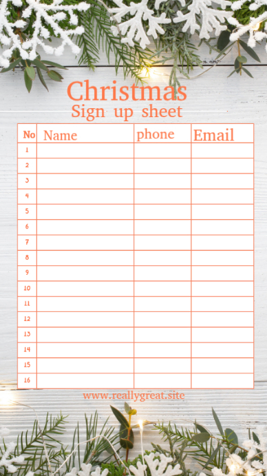 Plantilla de White Maximalist Christmas Sign Up Sheet Instagram Story ...