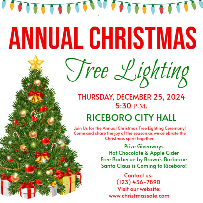 Plantilla de White Maximalist Christmas Tree Lighting Flyer Instagram ...