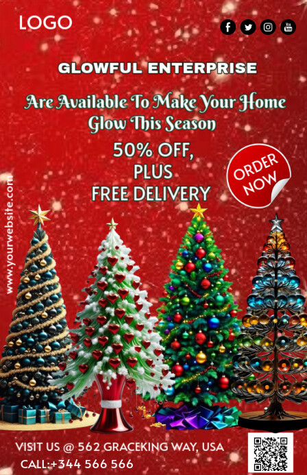 Copy of White Maximalist Christmas Tree Sales Advert Tabloid | PosterMyWall