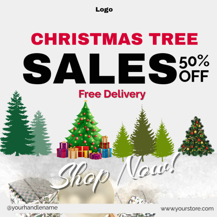 White Maximalist Christmas Tree Sales Free Delivery Instagram Post ...