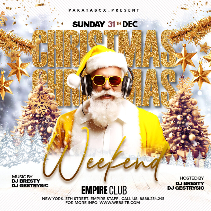 Copy of White Maximalist Christmas Weekend Party Instagram Post ...