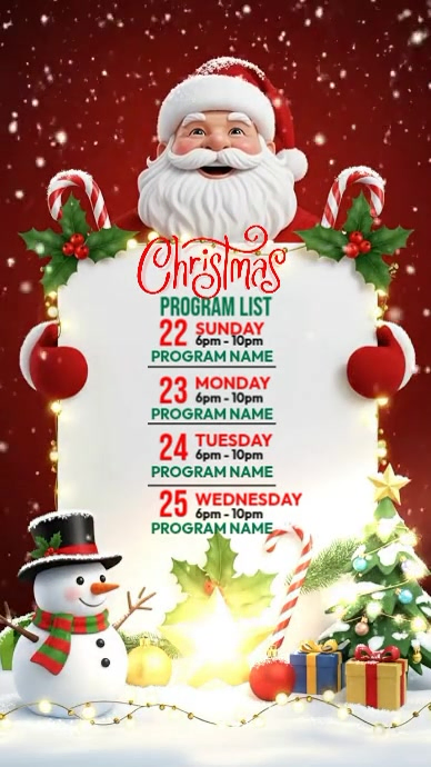 White Maximalist Christmasprogram Instagram Story Template | PosterMyWall