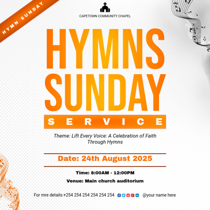 Copy of White Maximalist Church Hymns Sunday Service Instagram Post ...