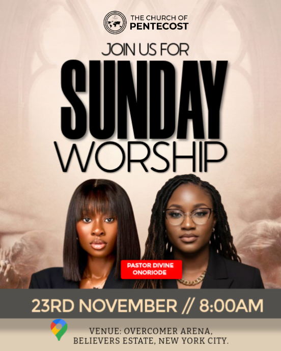 White Maximalist Church Instagram Portrait Template | PosterMyWall