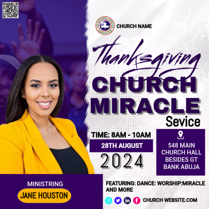 White Maximalist Church Instagram Post Template | PosterMyWall