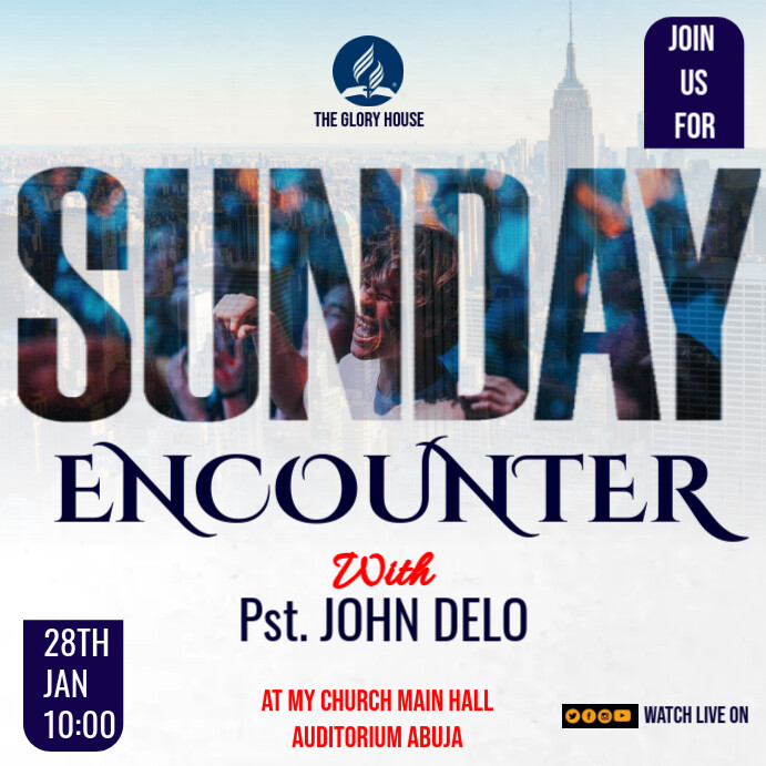 White Maximalist Church Instagram Post Template | PosterMyWall