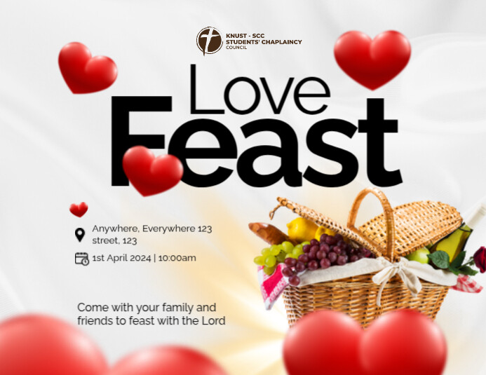 Copy of White Maximalist Church Love Feast Flyer (us Letter) | PosterMyWall