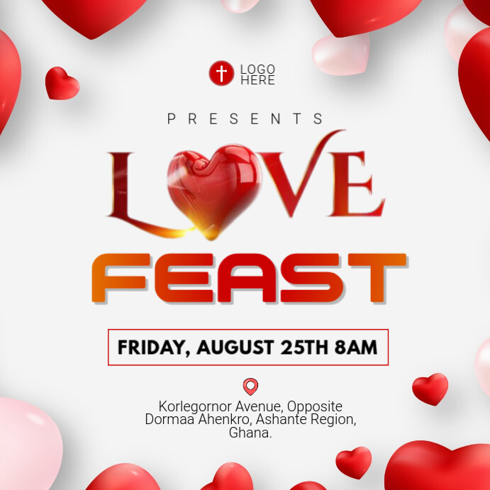 Copy of White Maximalist Church Love Feast Flyer Template Instagram ...