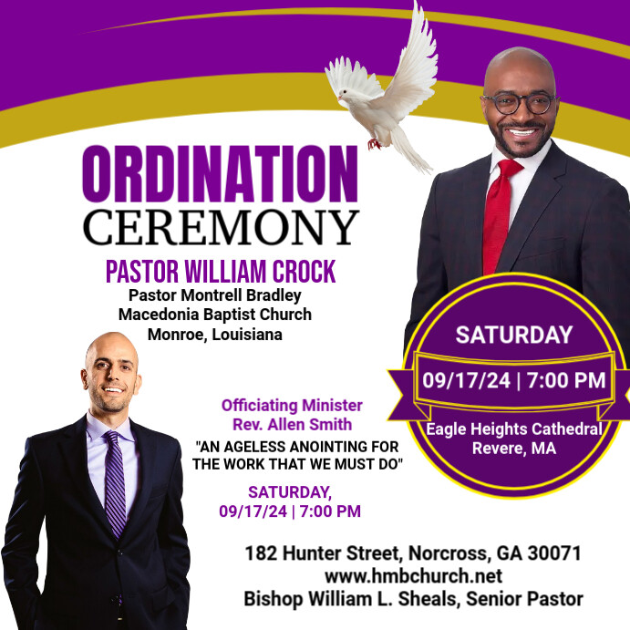 Copy of White Maximalist Church Ordination Instagram Post | PosterMyWall