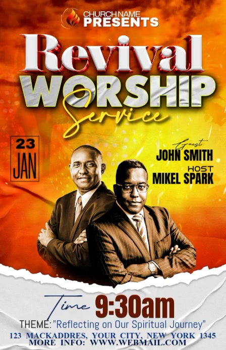 White Maximalist Church Pastor & Church Anniversary Tabloid Template ...