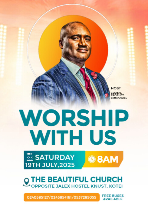 Plantilla de White Maximalist Church Sunday Service A4 | PosterMyWall