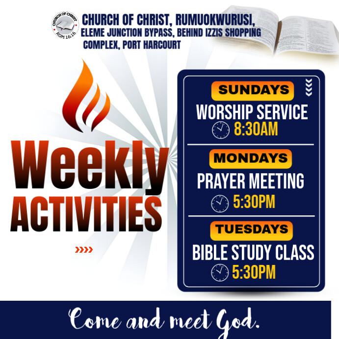 Copy of White Maximalist Church Weekly Activities Flyer Instagram Post ...