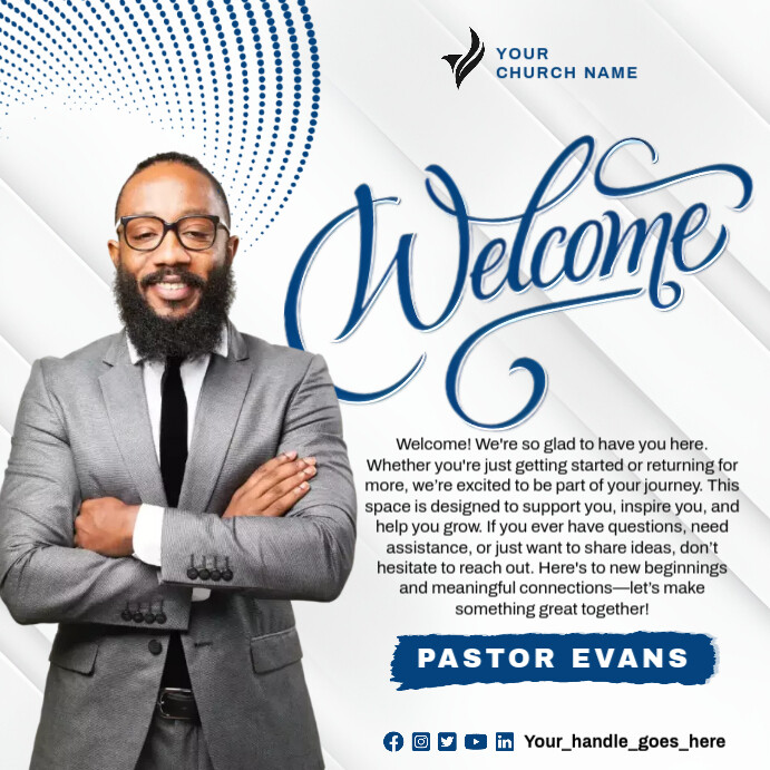 Plantilla de White Maximalist Church Welcome Square (1:1) | PosterMyWall