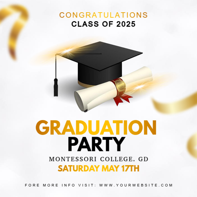 White Maximalist Class Of 2025, 2026,2027,2028,2029,2030 Graduation ...