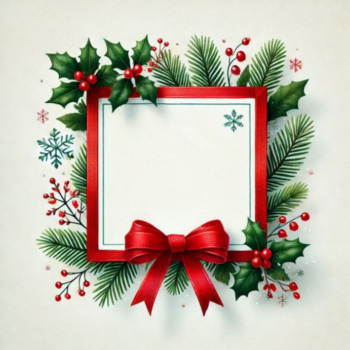 White Maximalist Classic Christmas Frame Instagram Post Template ...